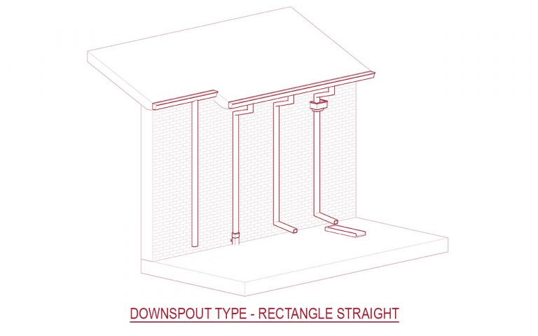 Downspout & Gutter - Revit Family Collection - BIMxDesign | Parametric ...