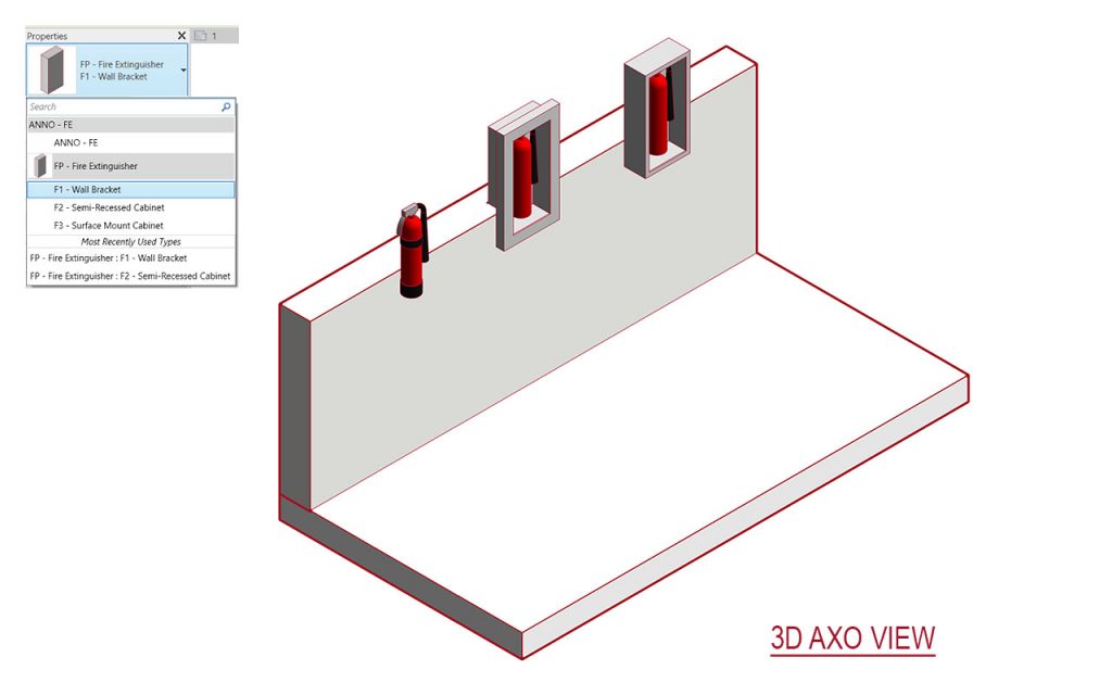 Fire Extinguisher with Cabinet - Revit Family - BIMxDesign | Parametric ...